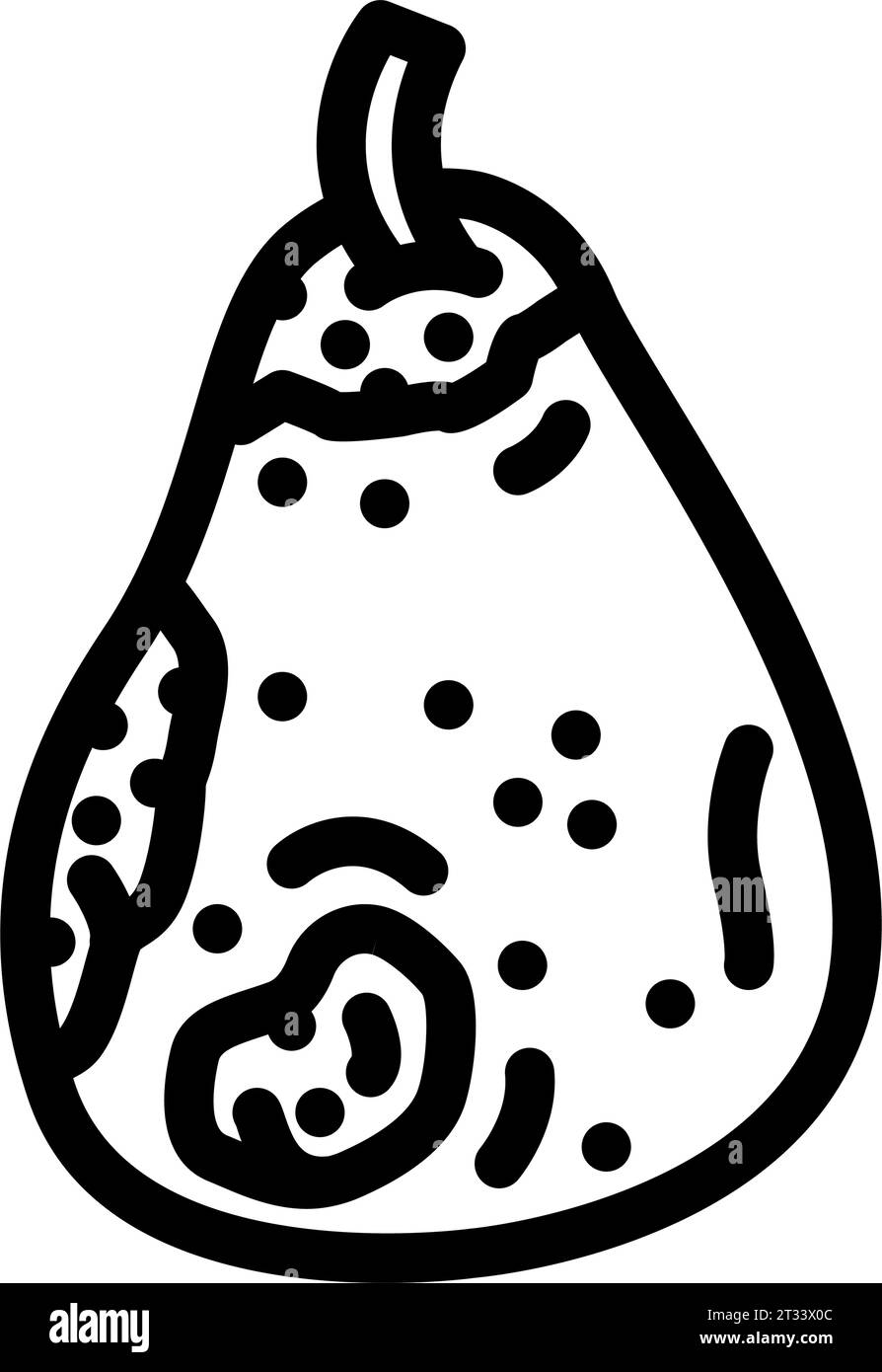 pear rotten food line icon vector illustration Stock Vector Image & Art ...