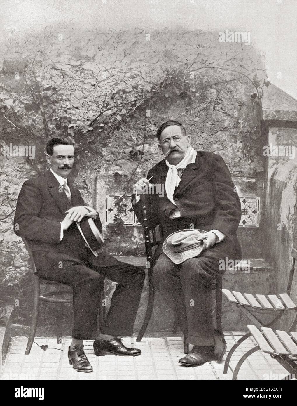 On the right, Benito Pérez Galdós, 1843 –1920. Spanish realist novelist ...