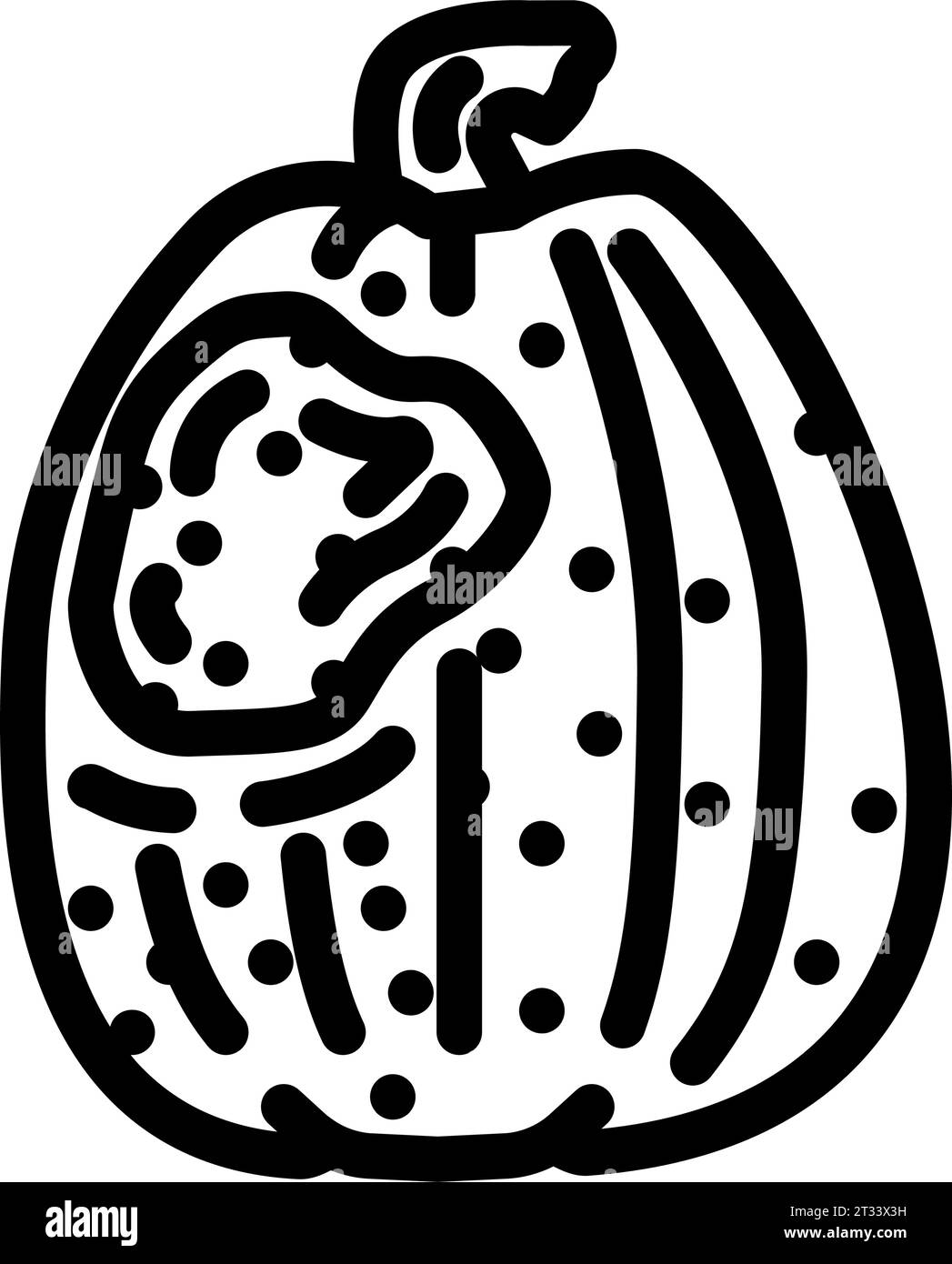 pumpkin rotten food line icon vector illustration Stock Vector Image ...