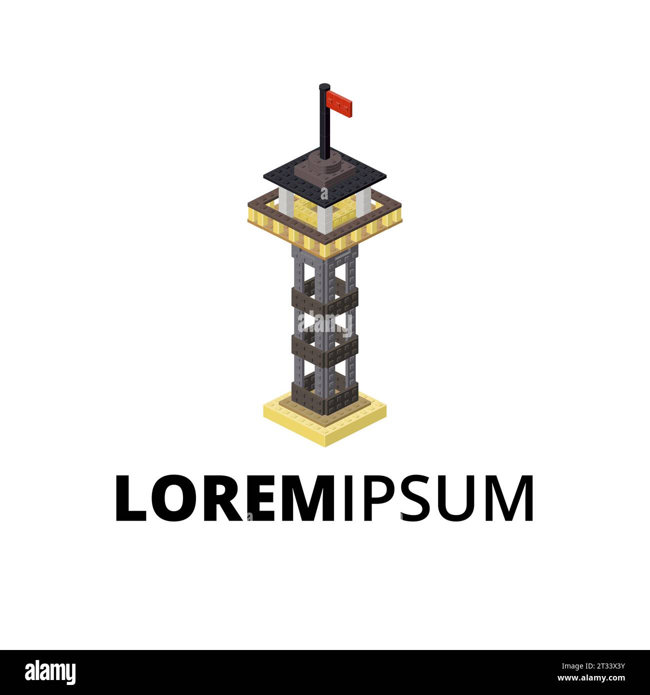 Observation tower logo for print and design. Vector illustration Stock ...