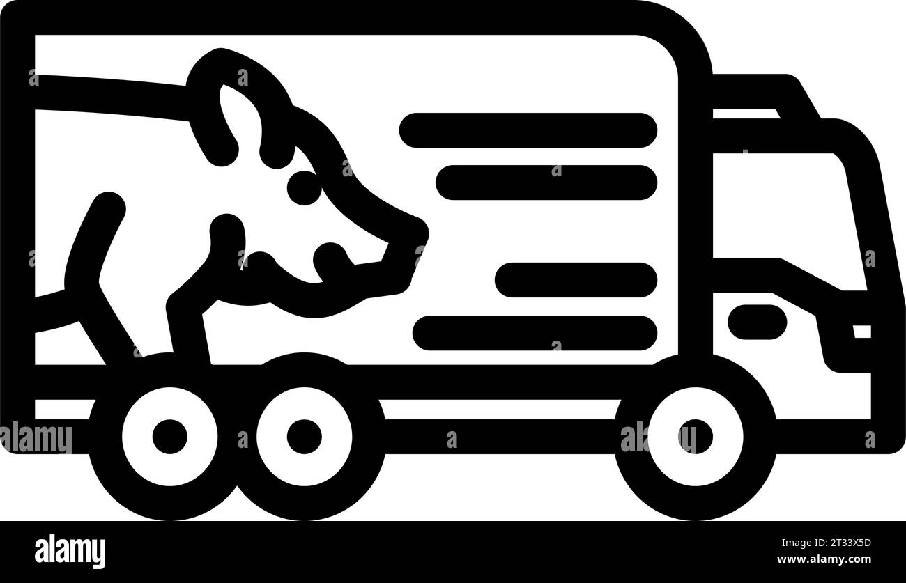 pig transport truck line icon vector illustration Stock Vector Image ...