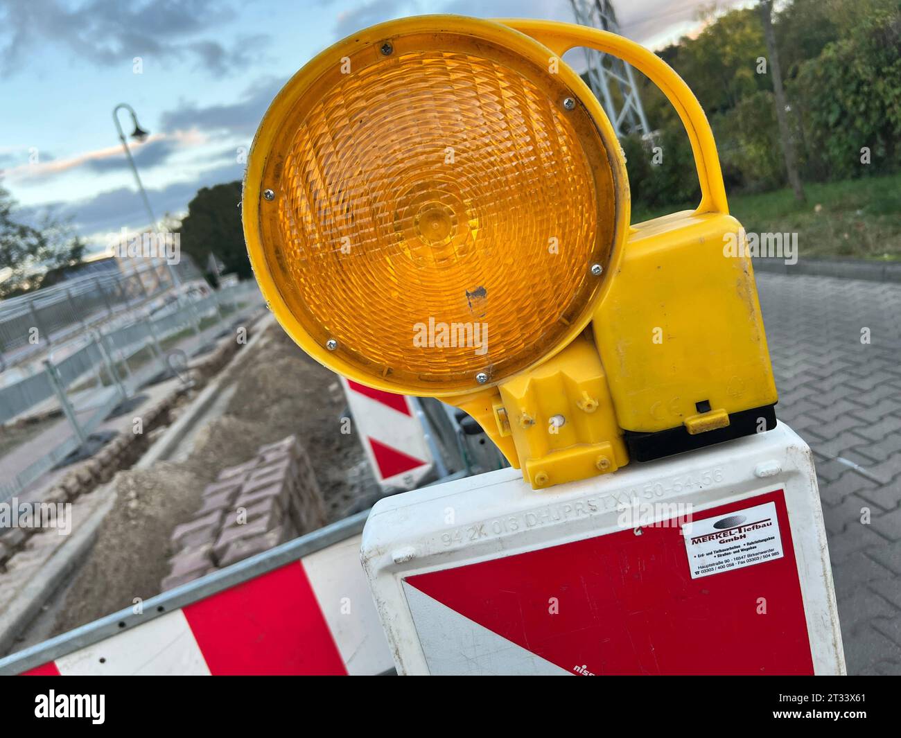 Barke Straßensperrung Baustelle *** Bark road closure construction site ...