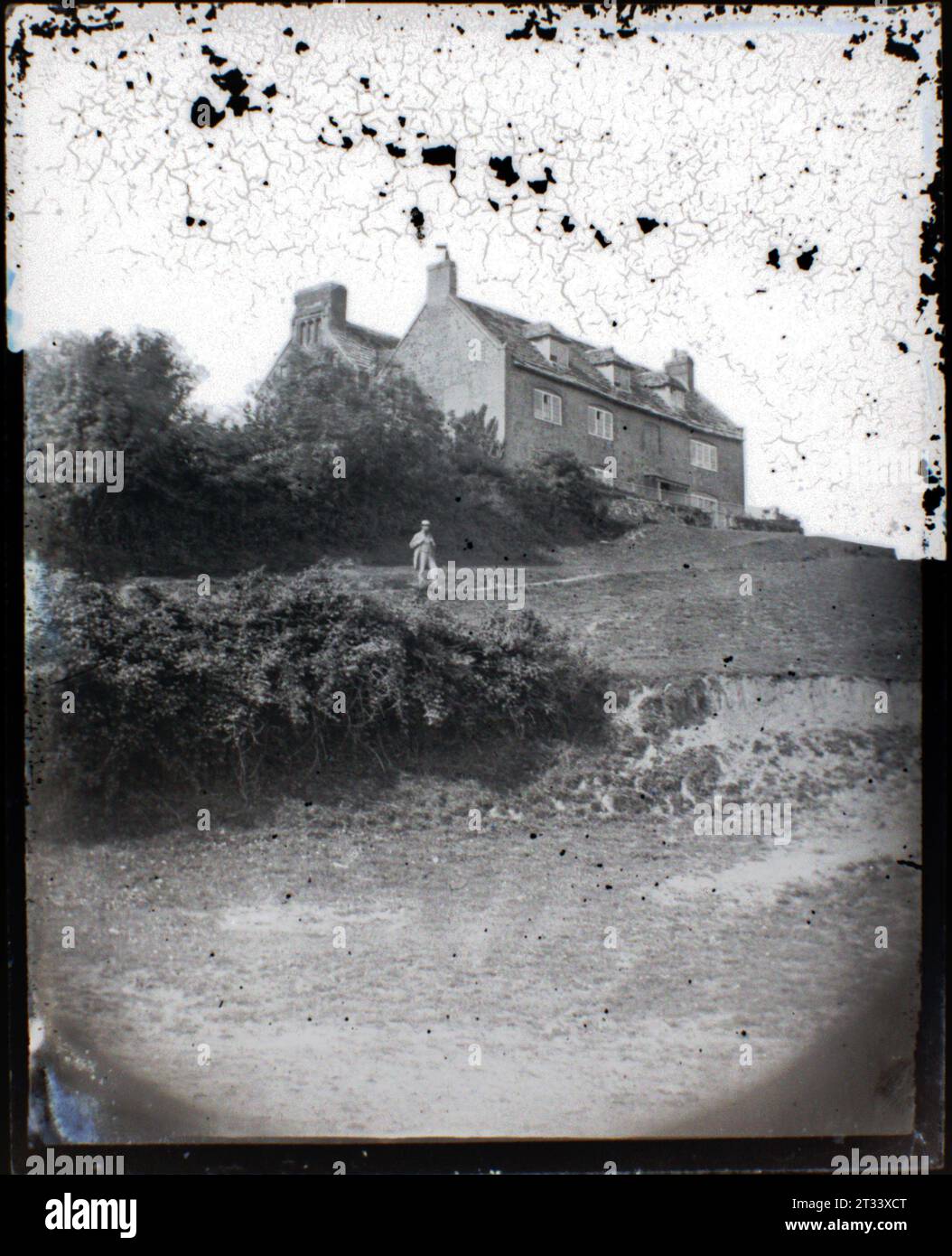 Large House in a Landscape - Victorian Collodion Glass Plate c1860s ...