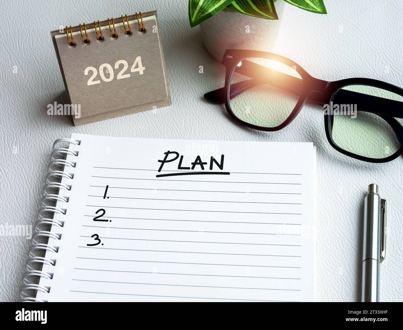 Goals, action and plan, resolution concept in new year 2024. Words ...