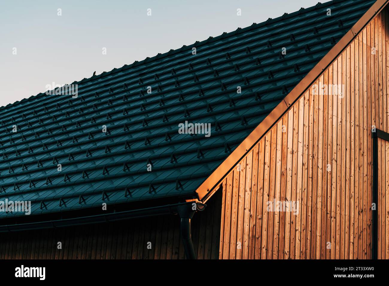 Alpine architecture, new roof of a house in slovenian rural village ...