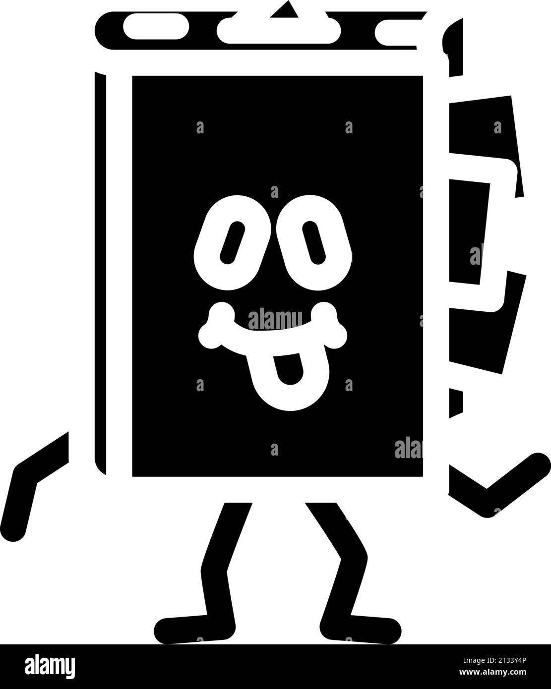 knowledge book character glyph icon vector illustration Stock Vector ...