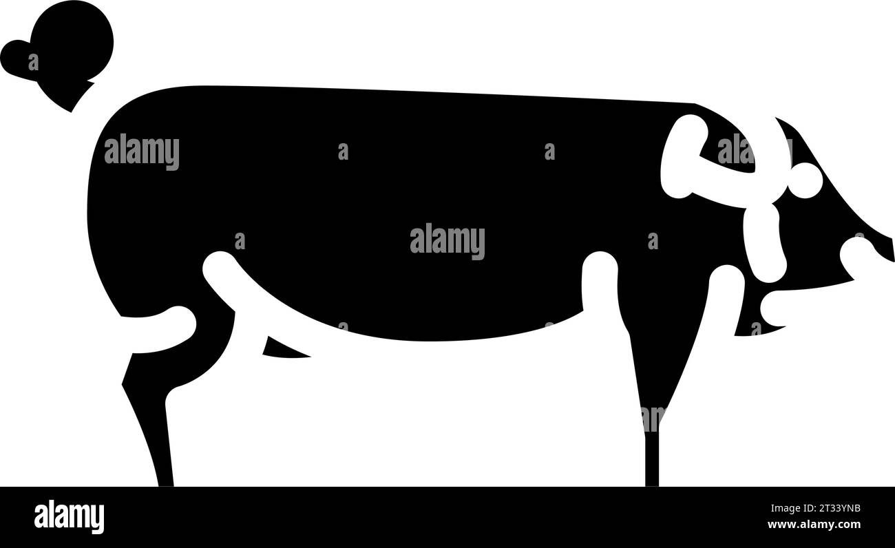 landrace pig breed glyph icon vector illustration Stock Vector Image ...
