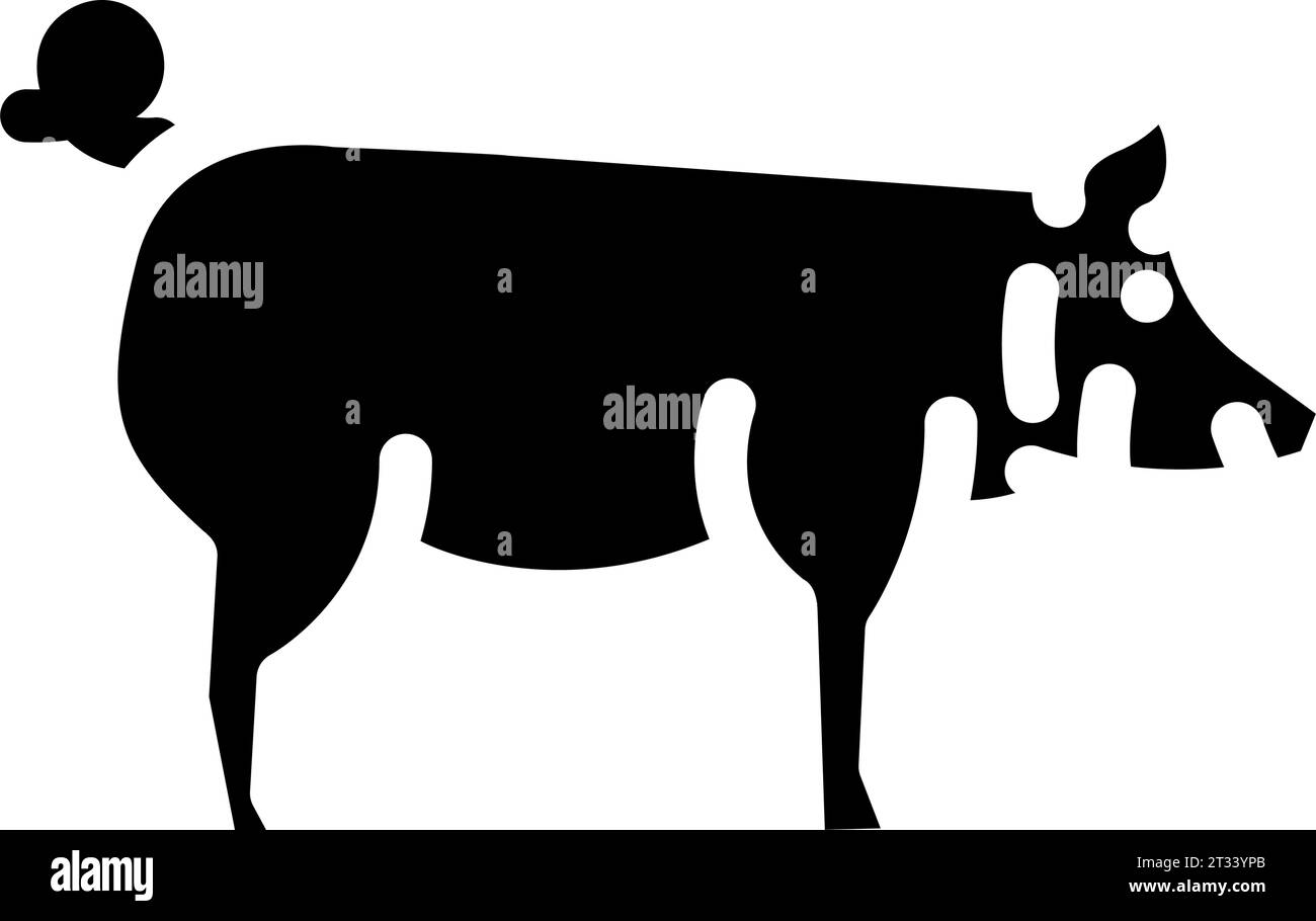 yorkshire pig breed glyph icon vector illustration Stock Vector Image ...