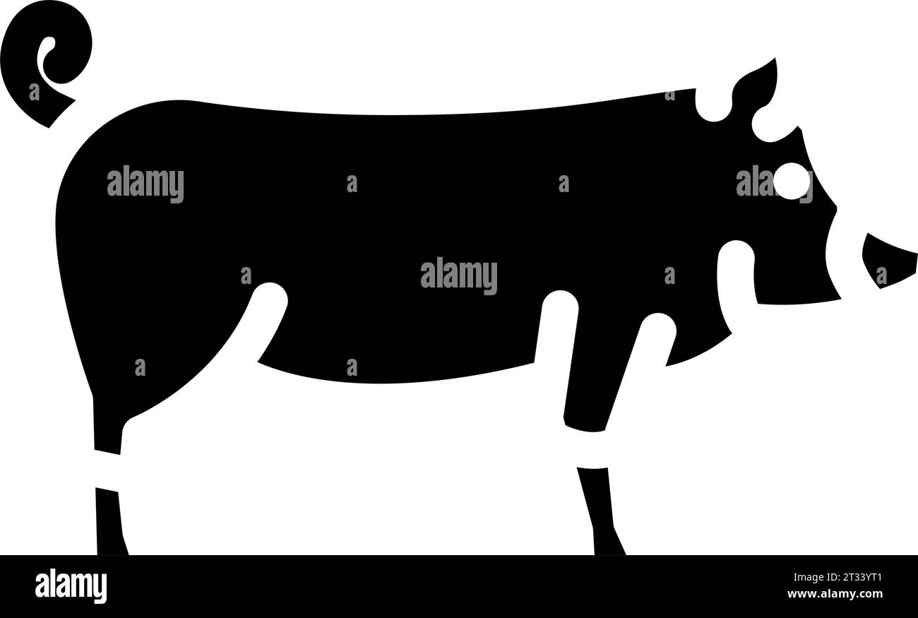 berkshire pig breed glyph icon vector illustration Stock Vector Image ...