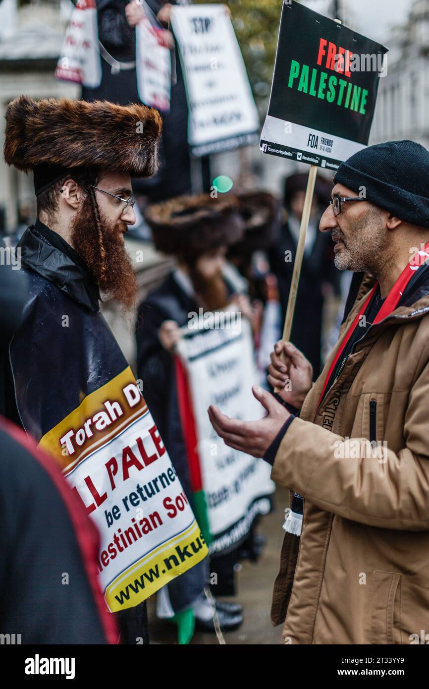 Cordial debate between Jews and muslims at a pro Palestine rally in ...