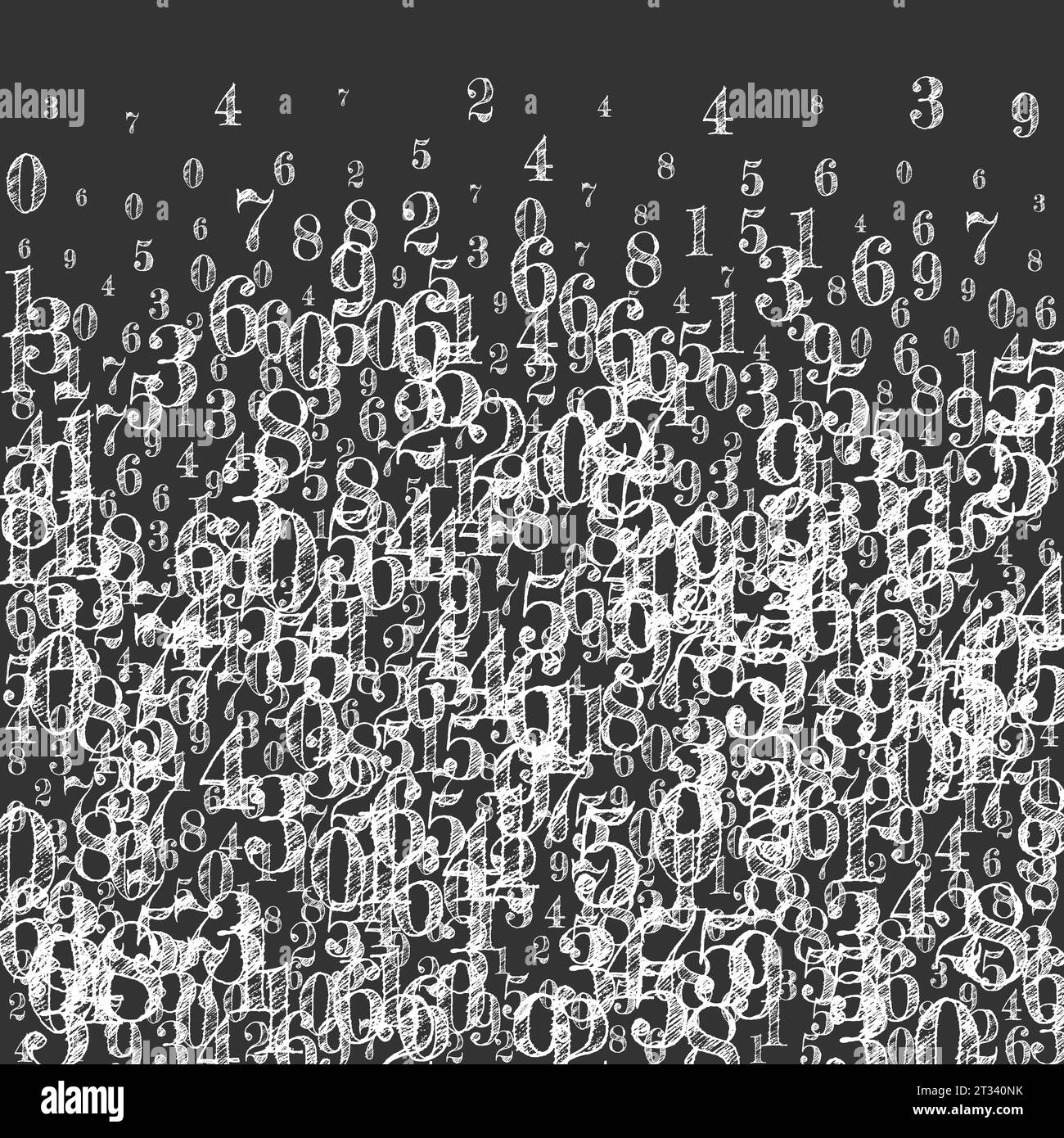 Flying digits and numbers. School math notebook cover. Back to school ...