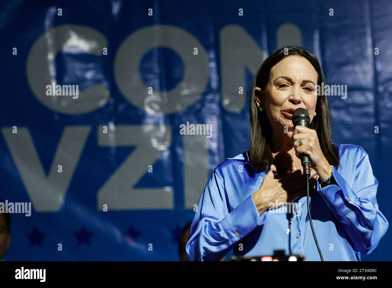 Caracas, Venezuela. 23rd Oct, 2023. Maria Corina Machado, opposition ...