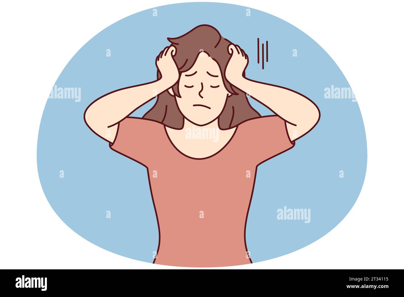 Overthinking woman Stock Vector Images - Alamy