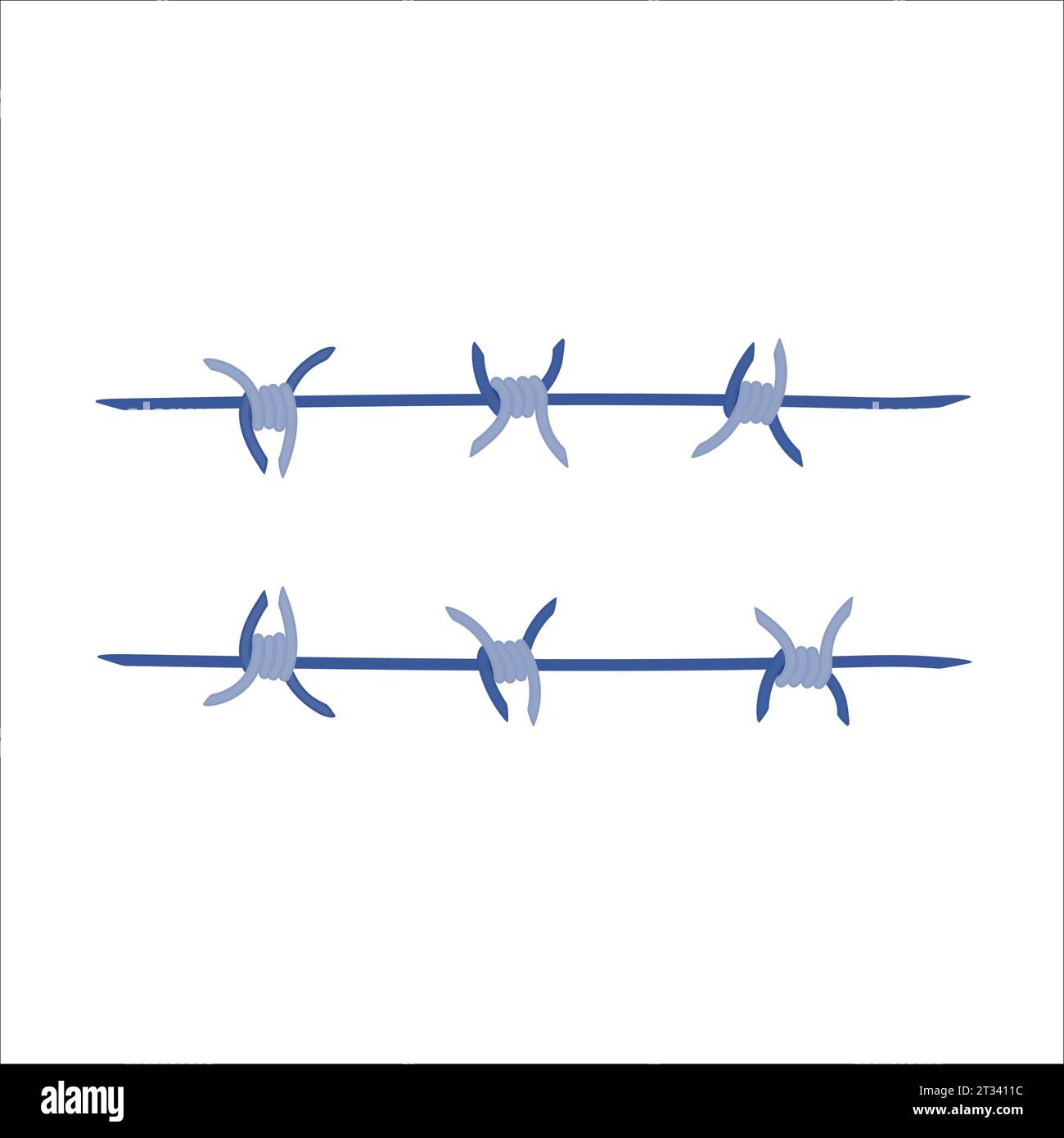 Sharp barbed wire fence barrier frame illustration Stock Vector Image ...