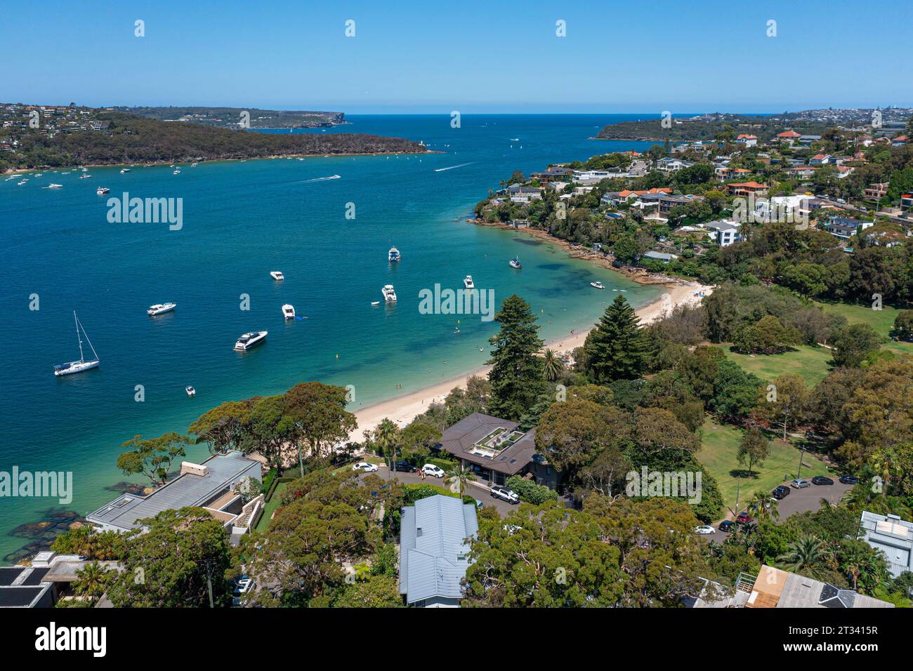 Panoramic drone aerial view over Cobblers Bay and Chinamans Beach in ...