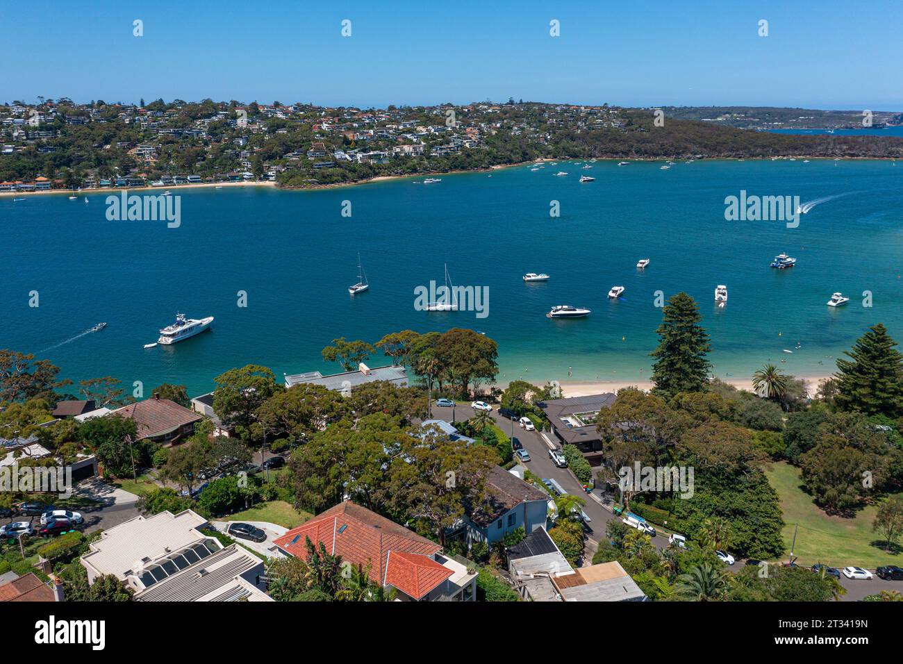 Panoramic drone aerial view over Cobblers Bay and Chinamans Beach in ...