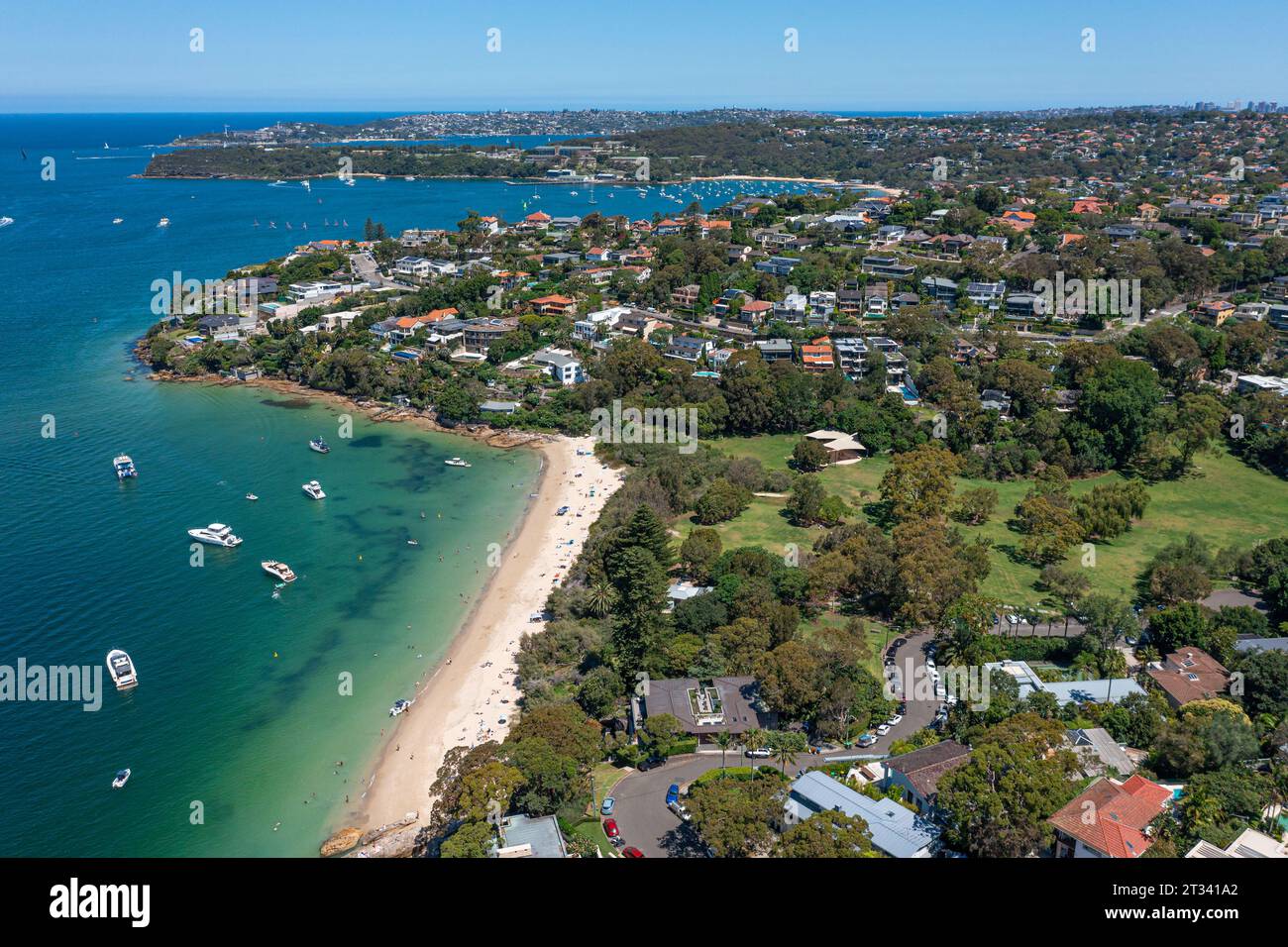 Panoramic drone aerial view over Cobblers Bay and Chinamans Beach in ...