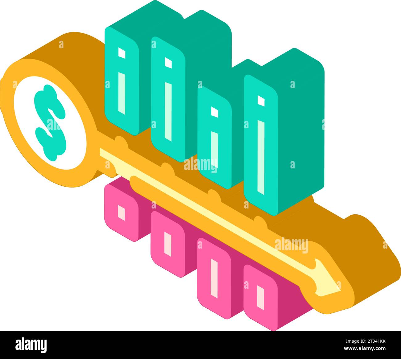 cash flow analysis isometric icon vector illustration Stock Vector ...
