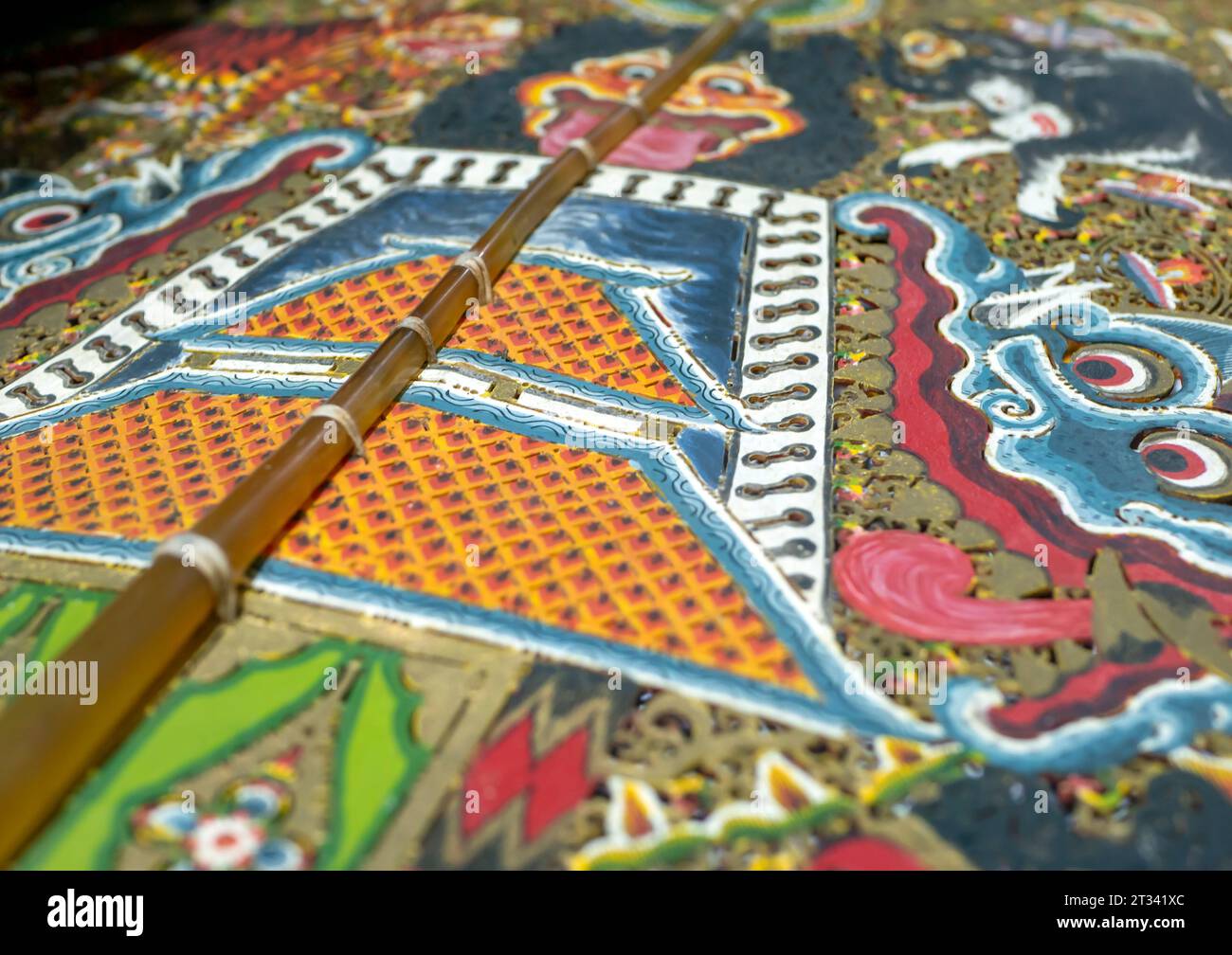 Close up of Gunungan Wayang Kulit, tree of life, traditional puppet ...