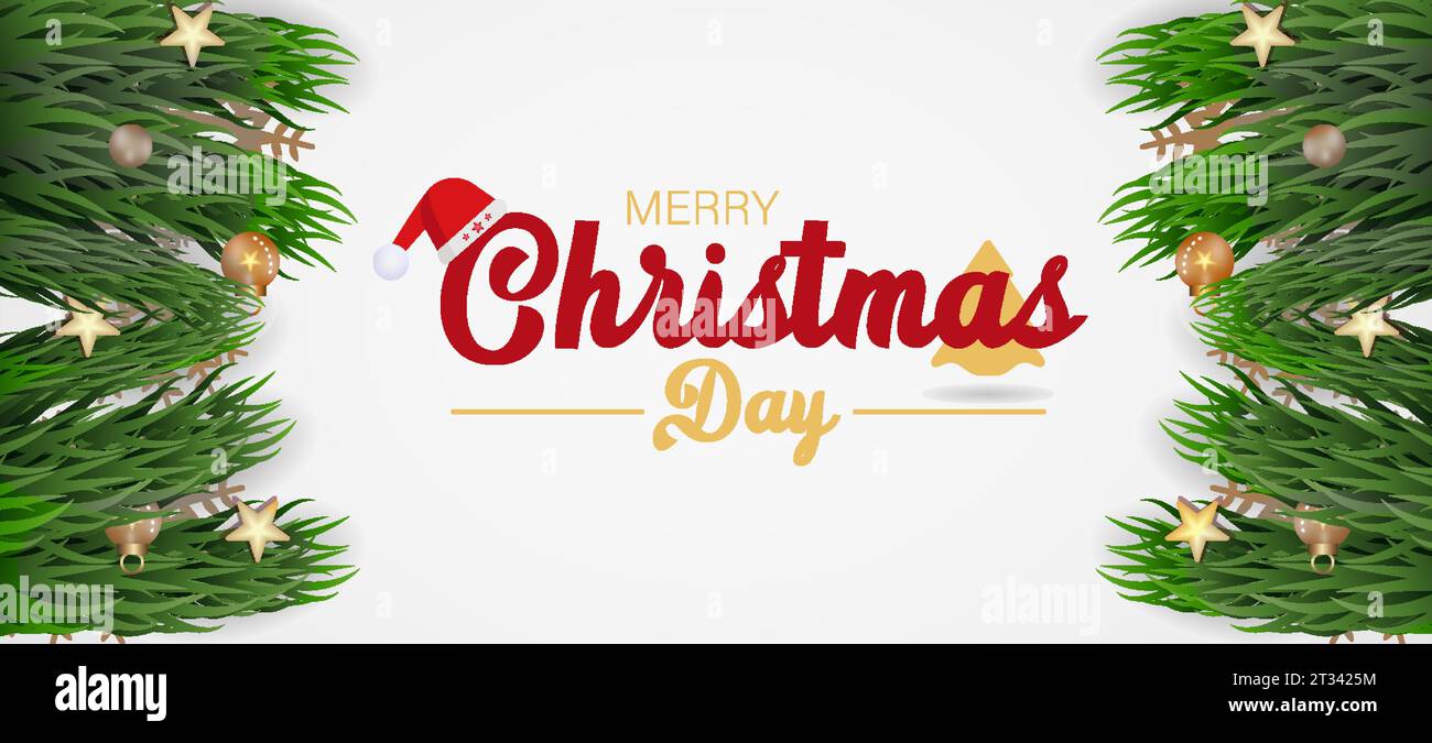 Christmas Day Celebration banner. Joyful Holiday Xmas Party Concept ...