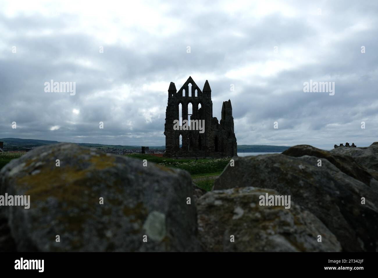 Whitby gothic abbey in Yorkshire, Britain. UK Stock Photo - Alamy