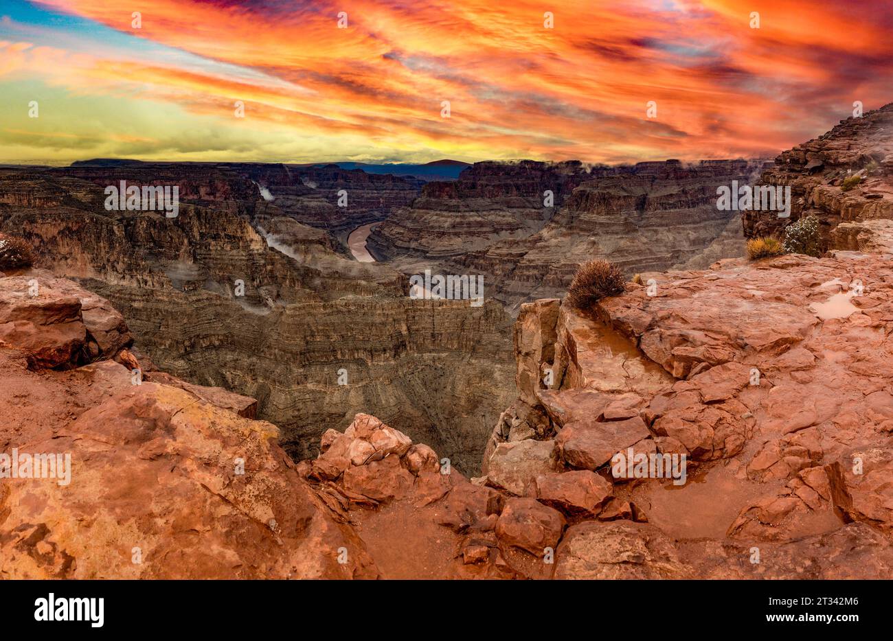 The famous Guano viewpoint in the western region of the Grand Canyon of ...