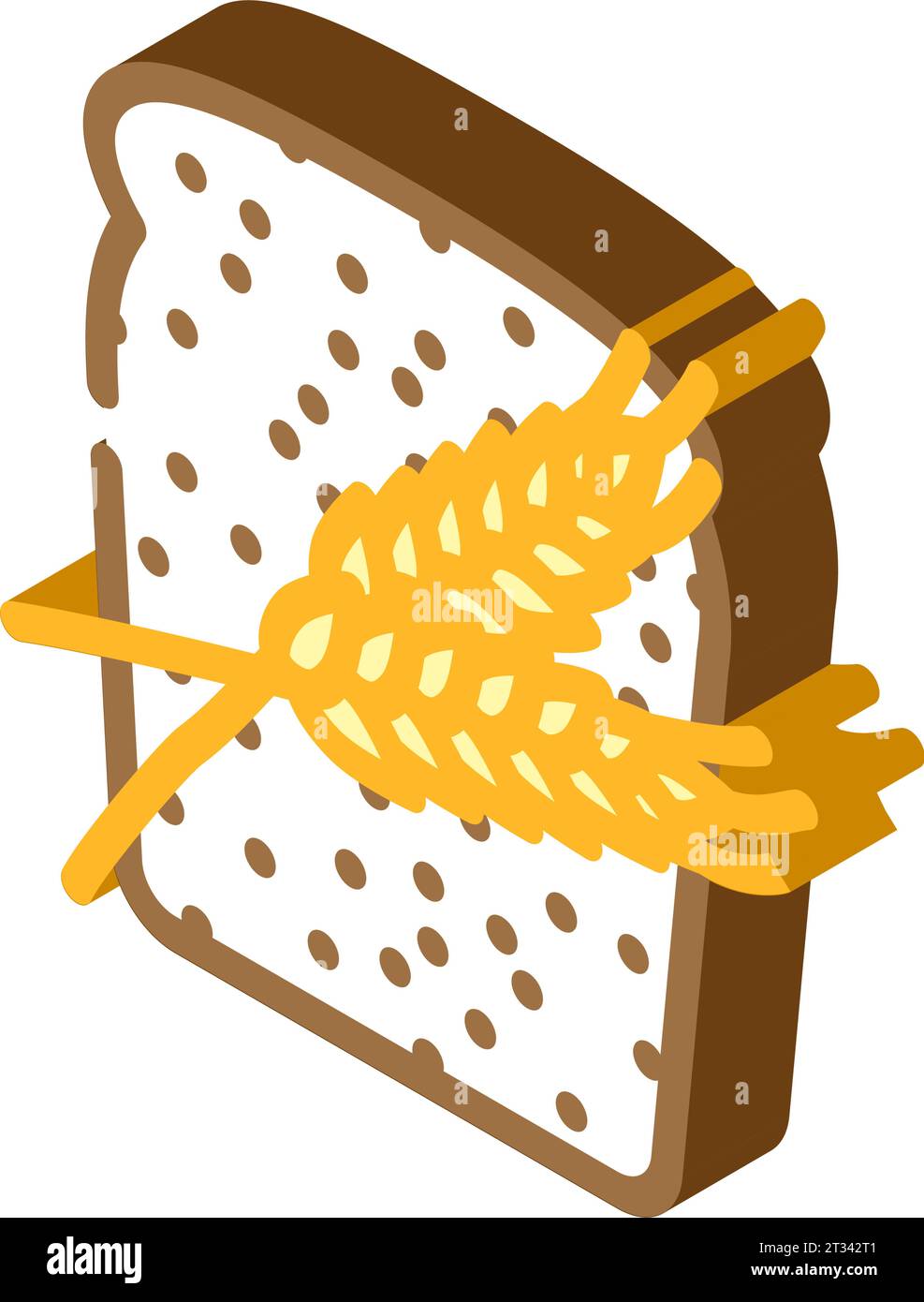 bread barley ear isometric icon vector illustration Stock Vector Image ...