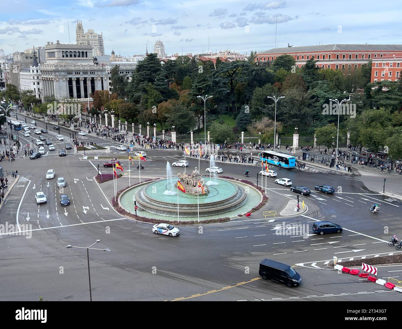 Aerial view of the Cibeles square in Madrid Stock Photo - Alamy