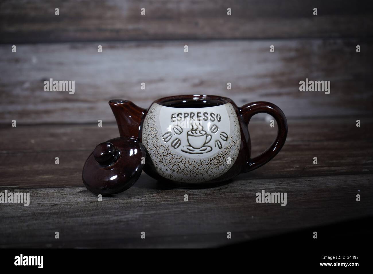 A beautiful coffee pot is placed on the table Stock Photo - Alamy