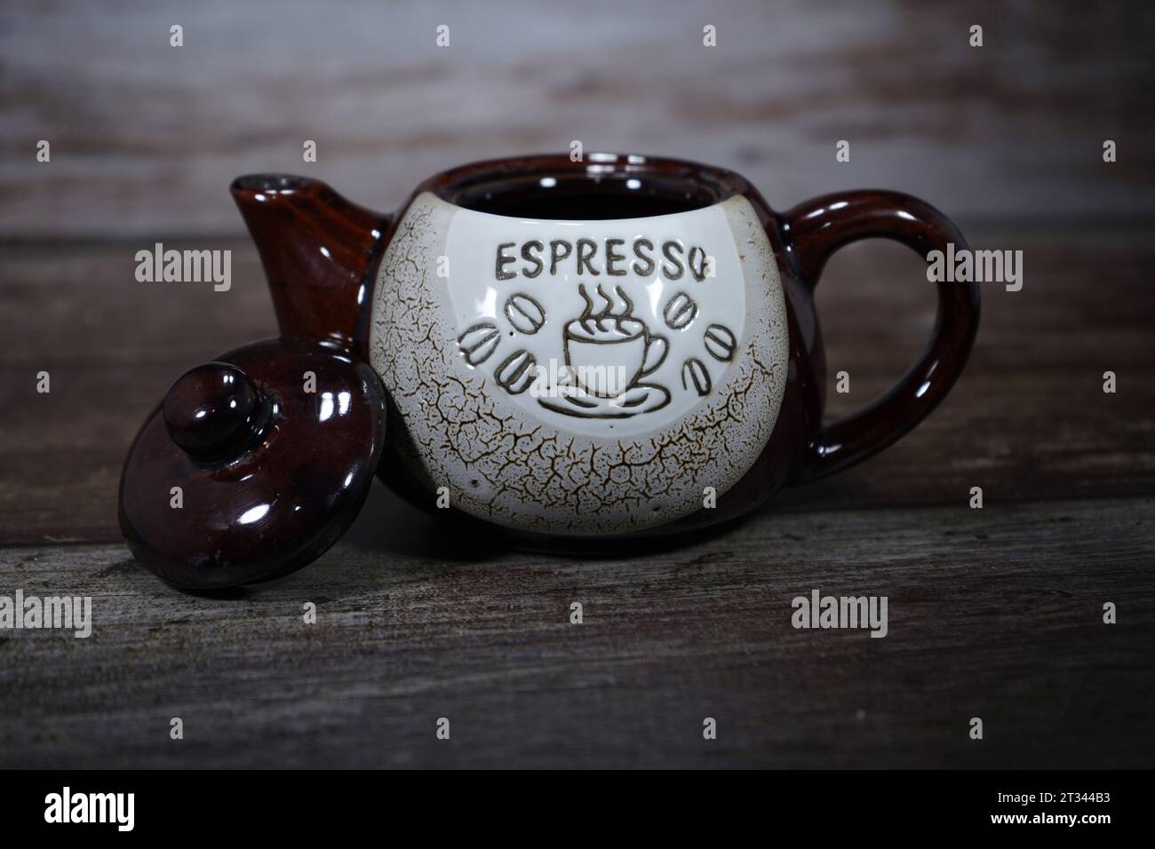 A beautiful coffee pot is placed on the table Stock Photo - Alamy
