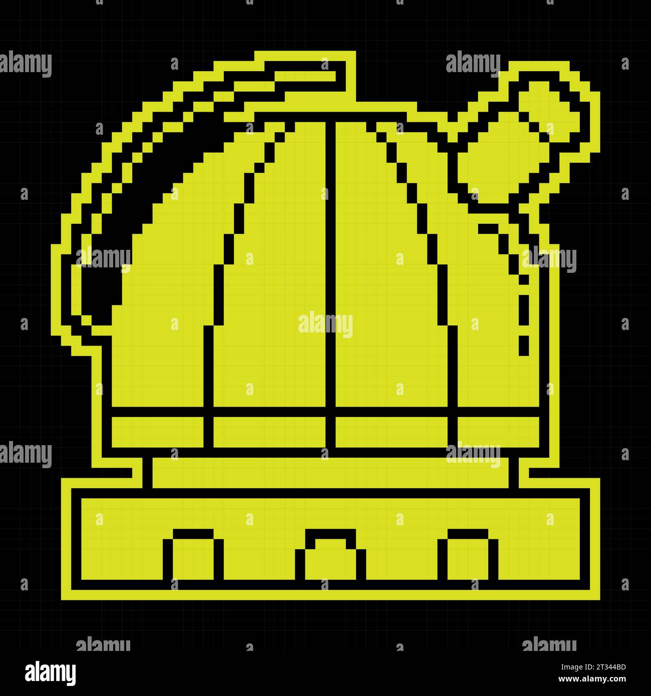 Pixel silhouette icon. Observatory. Station for observing space, stars ...