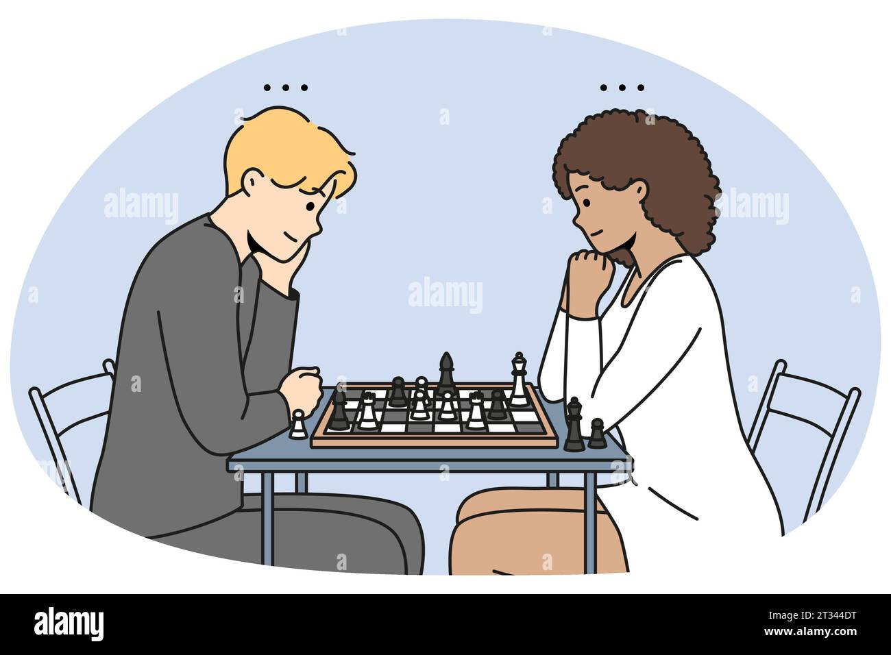 Woman drawing chess board hi-res stock photography and images - Alamy