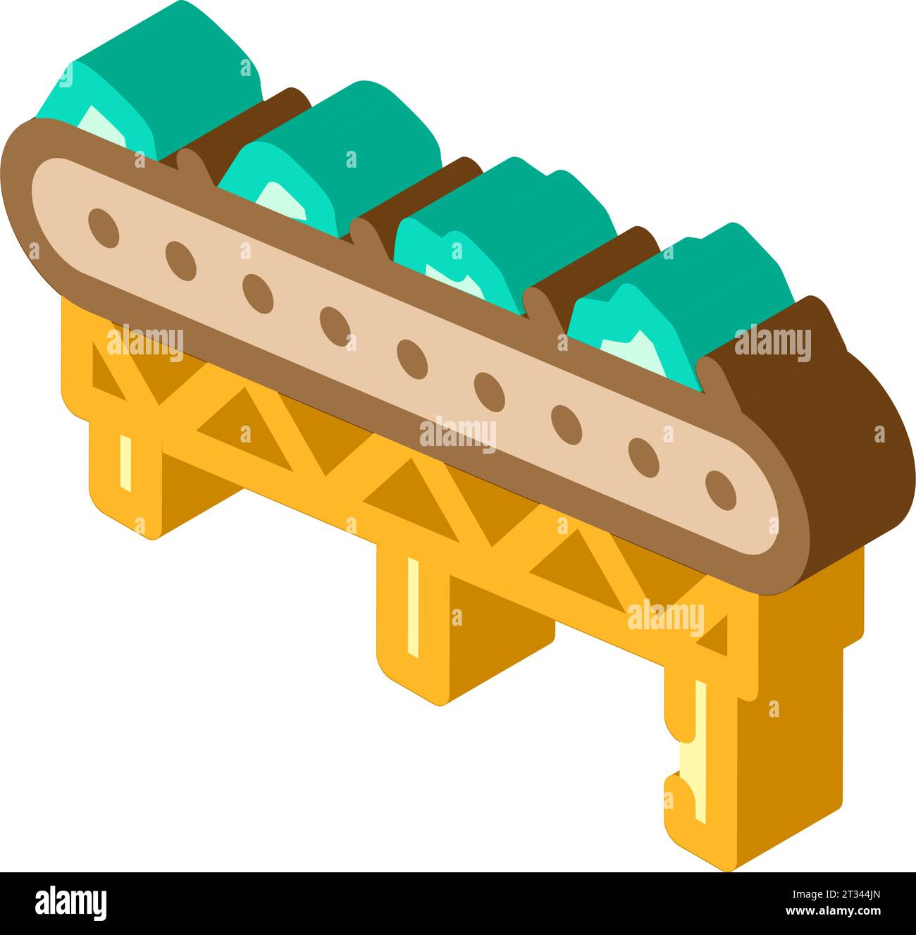 conveyor system mining isometric icon vector illustration Stock Vector ...