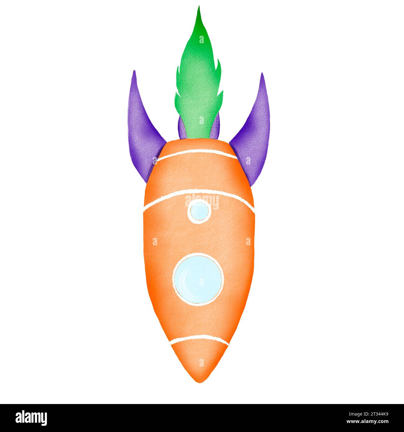 illustration rocket carrot spaceship in the form of a carrot ...