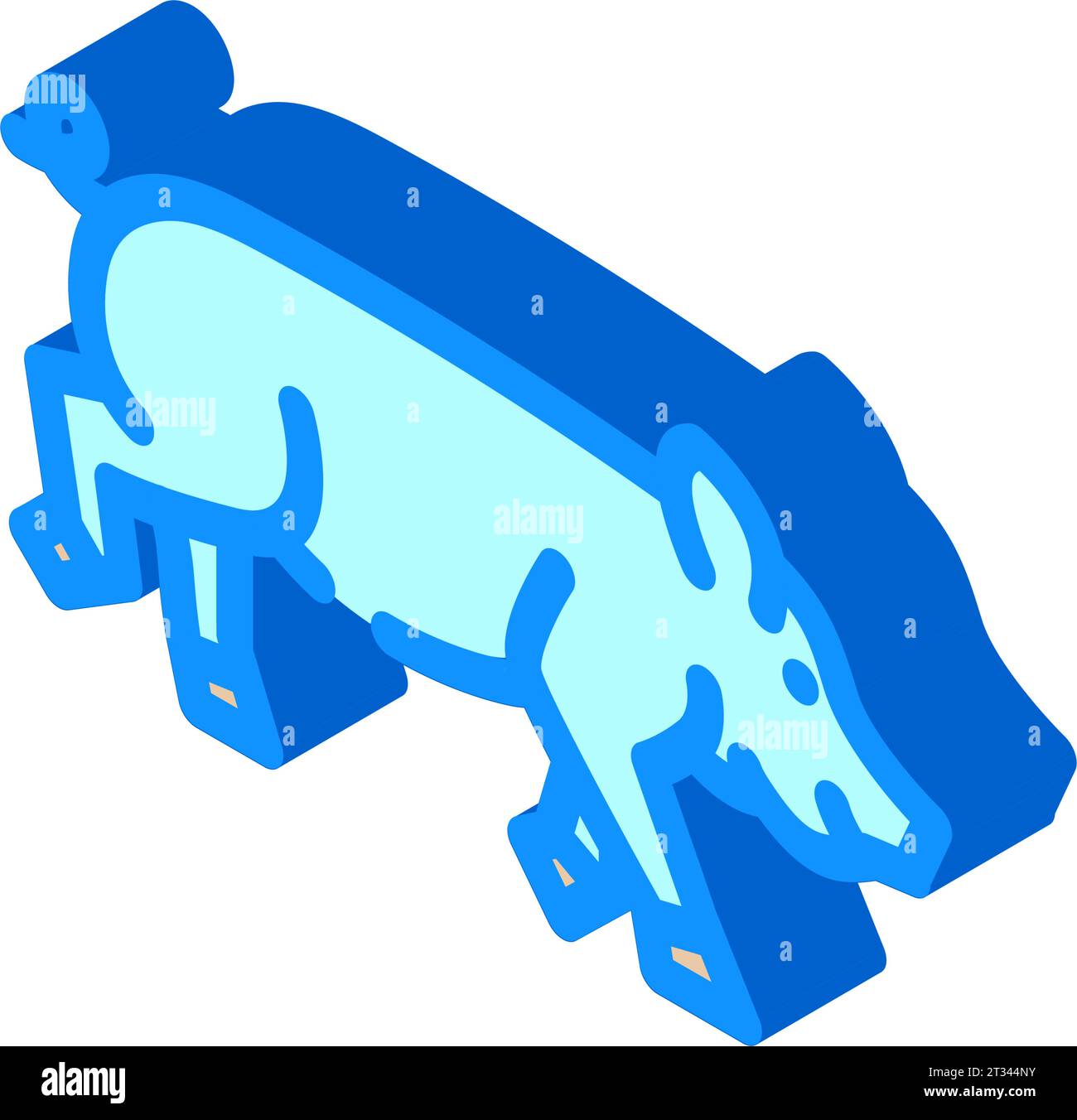 running pig farm isometric icon vector illustration Stock Vector Image ...