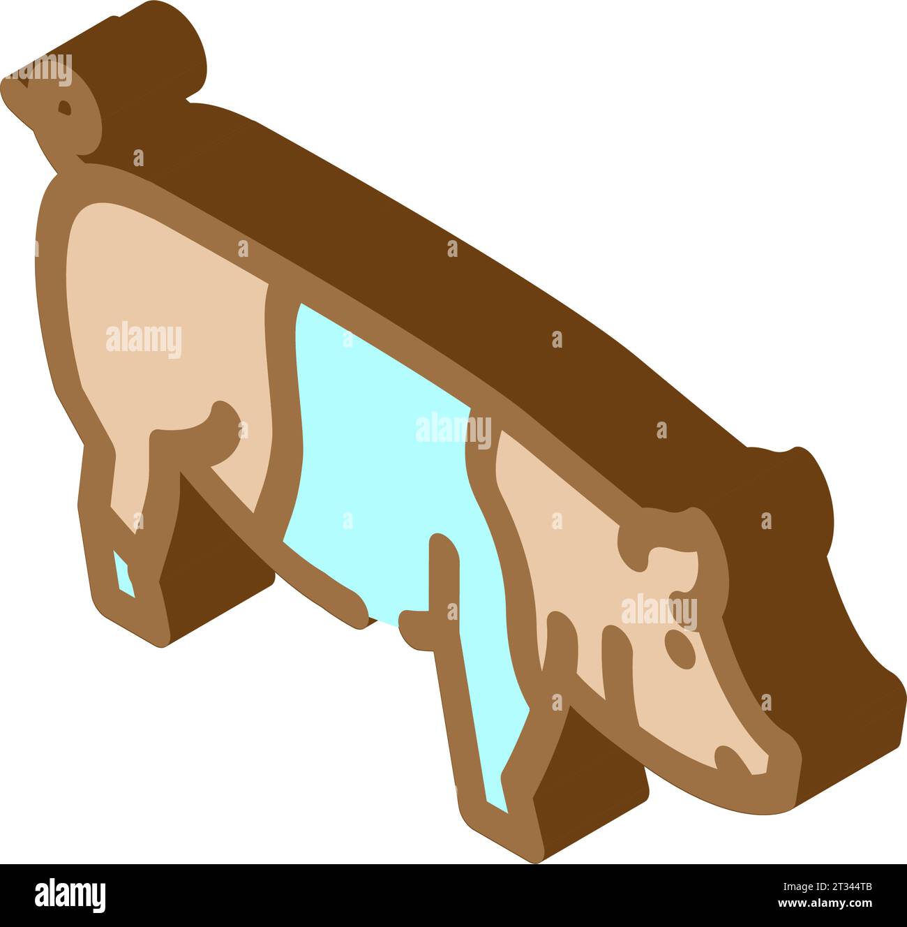 hampshire pig breed isometric icon vector illustration Stock Vector ...