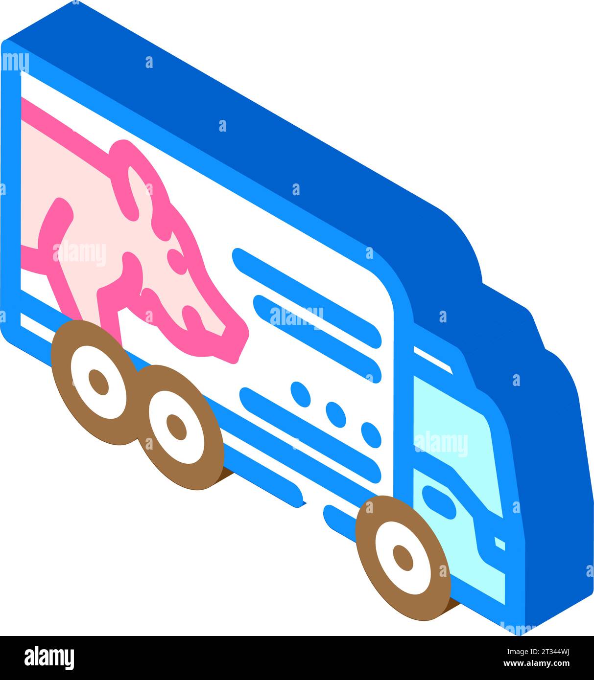 pig transport truck isometric icon vector illustration Stock Vector ...