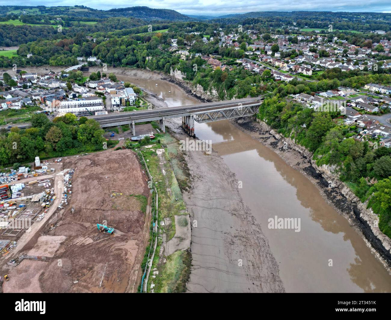 Brunel's 1852 railway bridge across the River Wye, rebuilt in 1950's ...