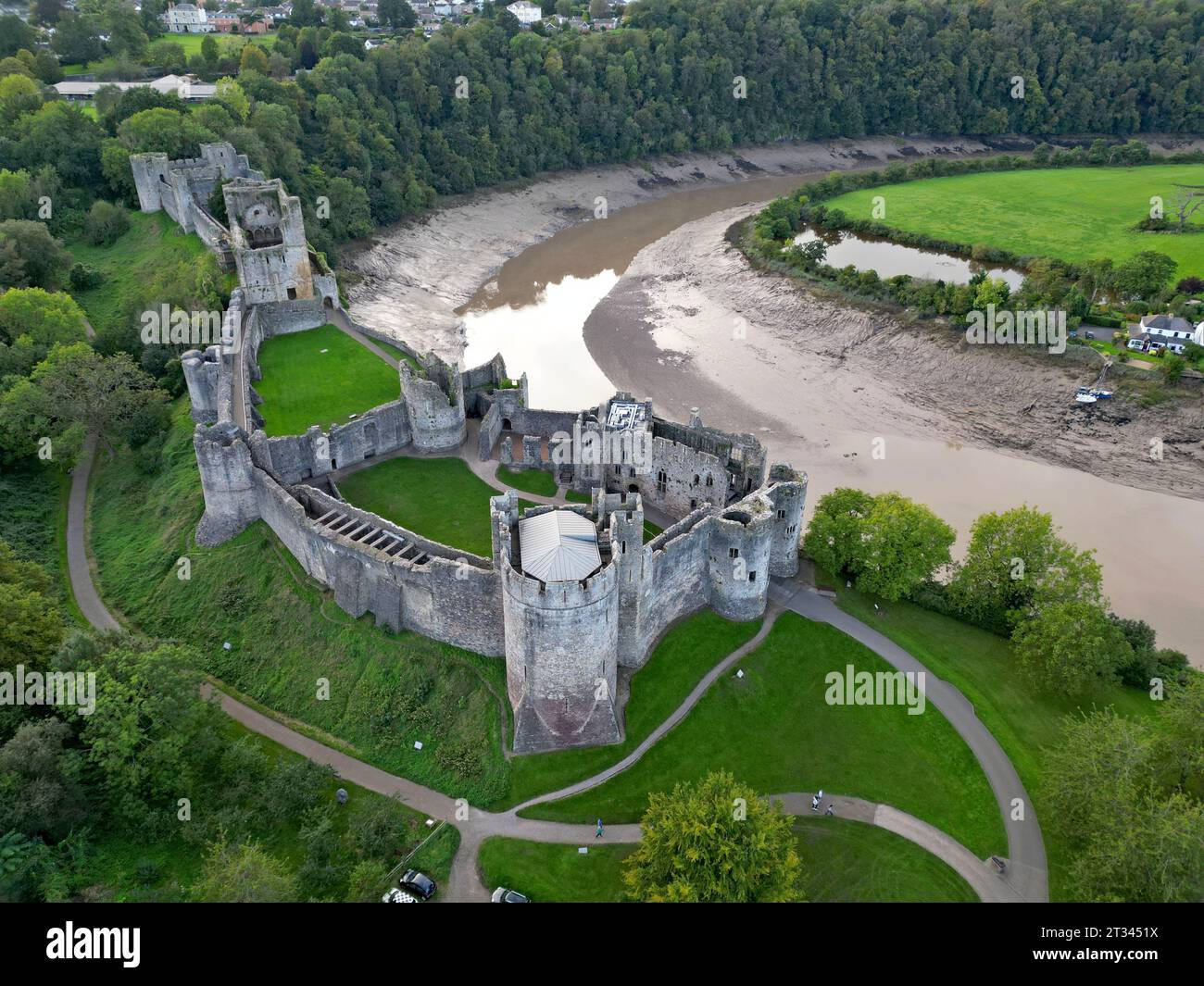 Aerial view chepstow castle hi-res stock photography and images - Alamy