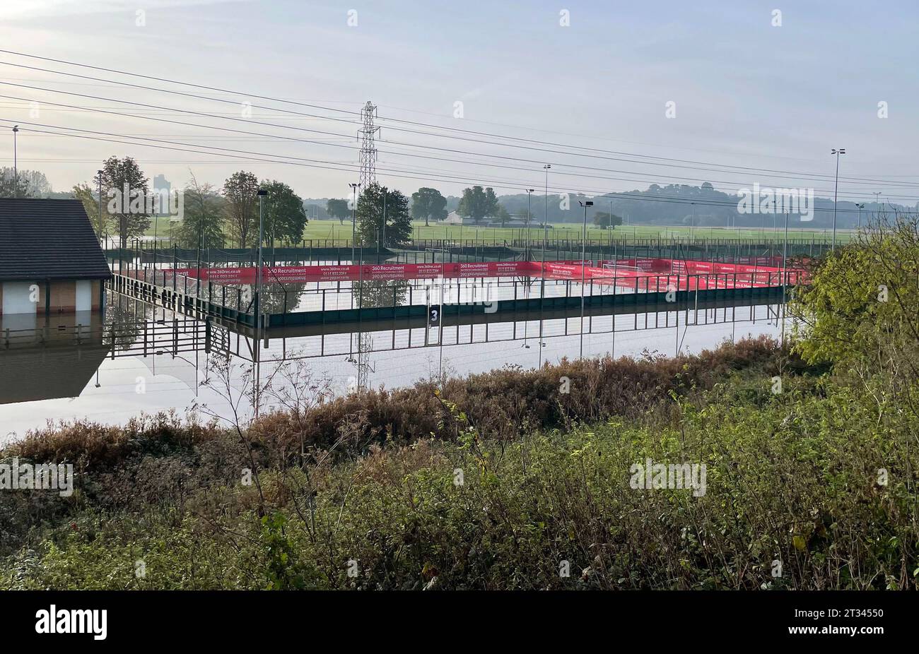 Flooded football pitches at Nottingham Power League in Thane Road ...