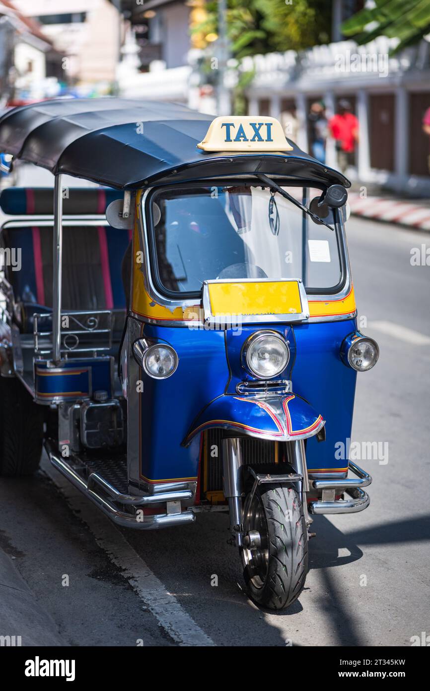 Tuk Tuk, Thai traditional taxi car, parking for tourist passenger in ...
