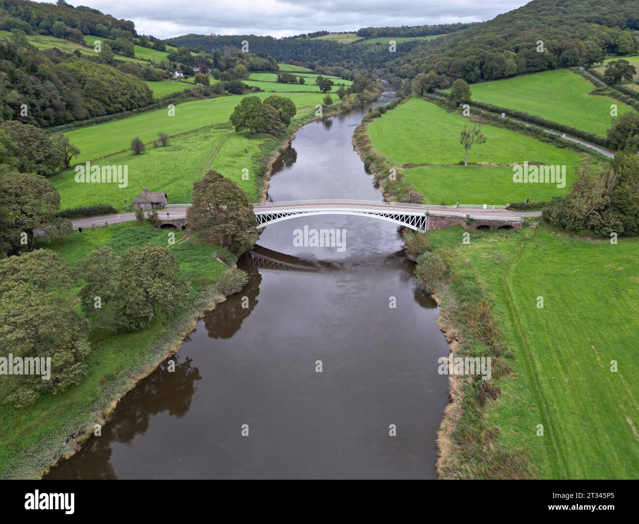 Bigsweir Bridge, 1827 built Grade II* cast iron bridge over River Wye ...