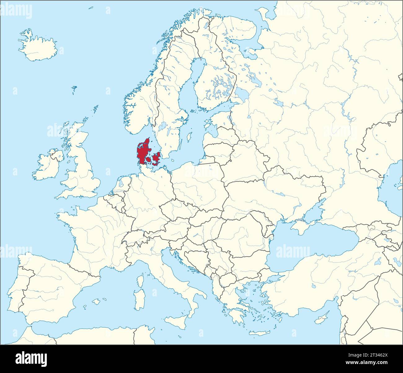 Location map of the KINGDOM OF DENMARK, EUROPE Stock Vector Image & Art ...