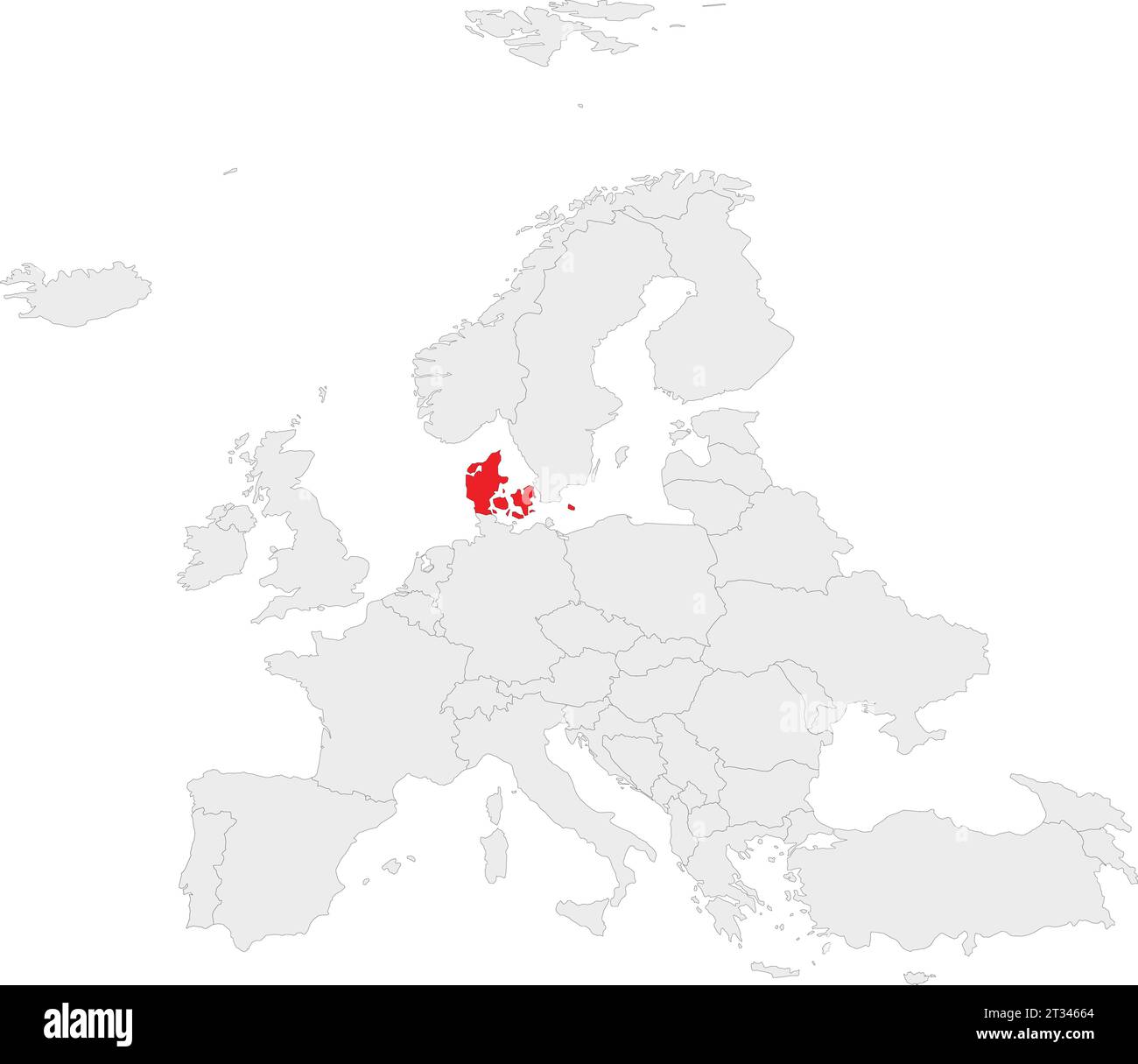 Location map of the KINGDOM OF DENMARK, EUROPE Stock Vector Image & Art ...