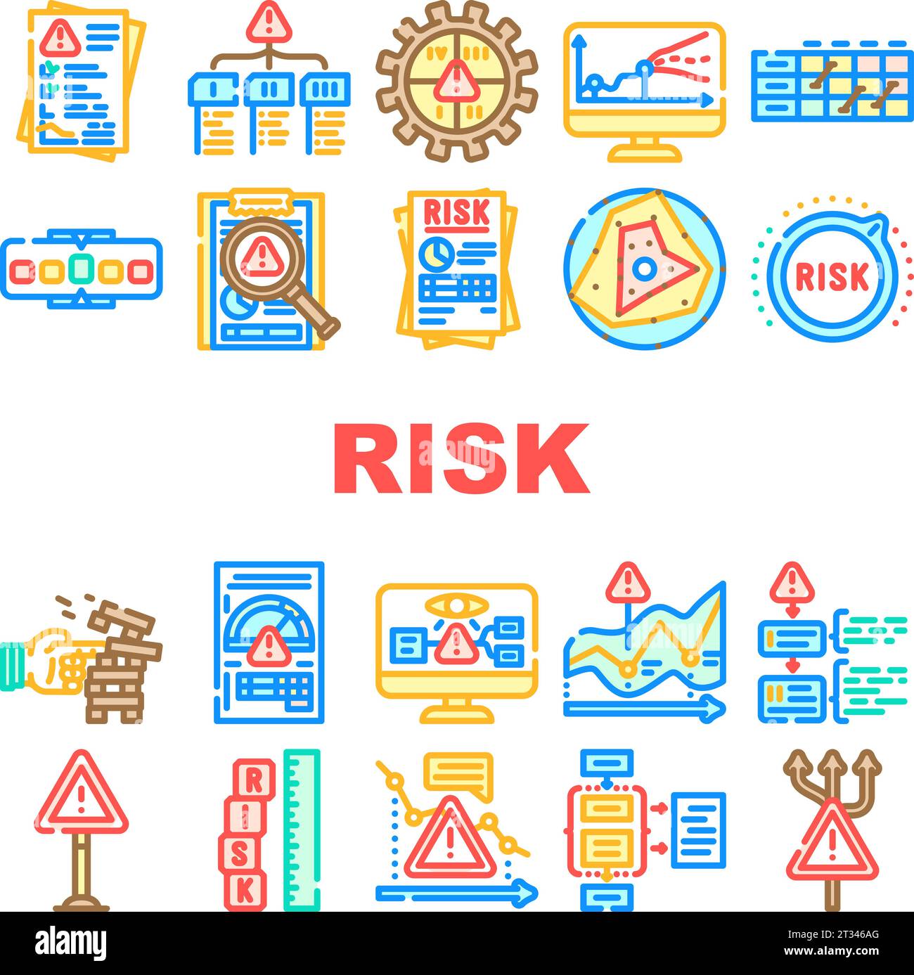 risk analyst business icons set vector Stock Vector Image & Art - Alamy