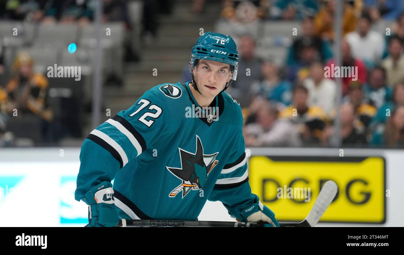San Jose Sharks center William Eklund during an NHL hockey game against ...