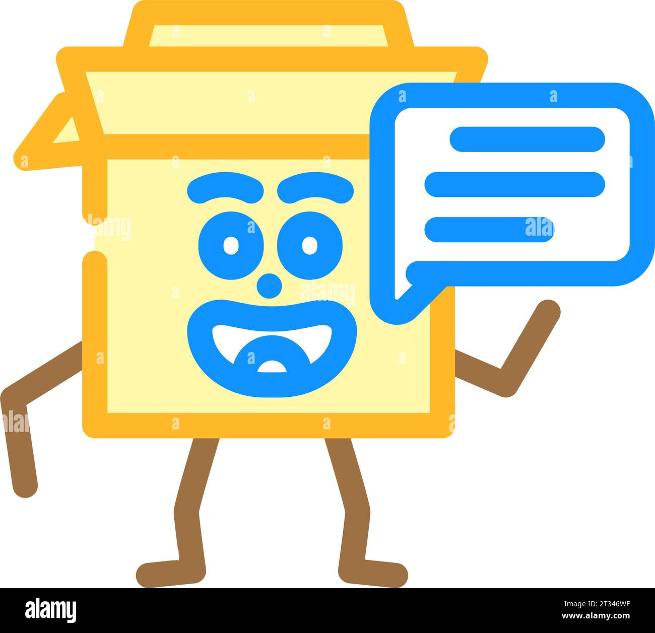 speak cardboard box character color icon vector illustration Stock ...