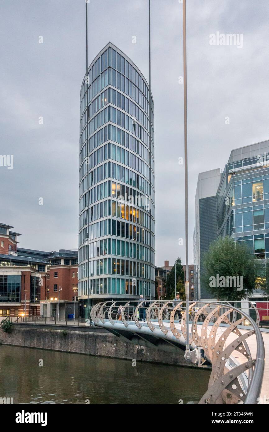 Bristol, UK. The residential Eye Building stands at one end of ...