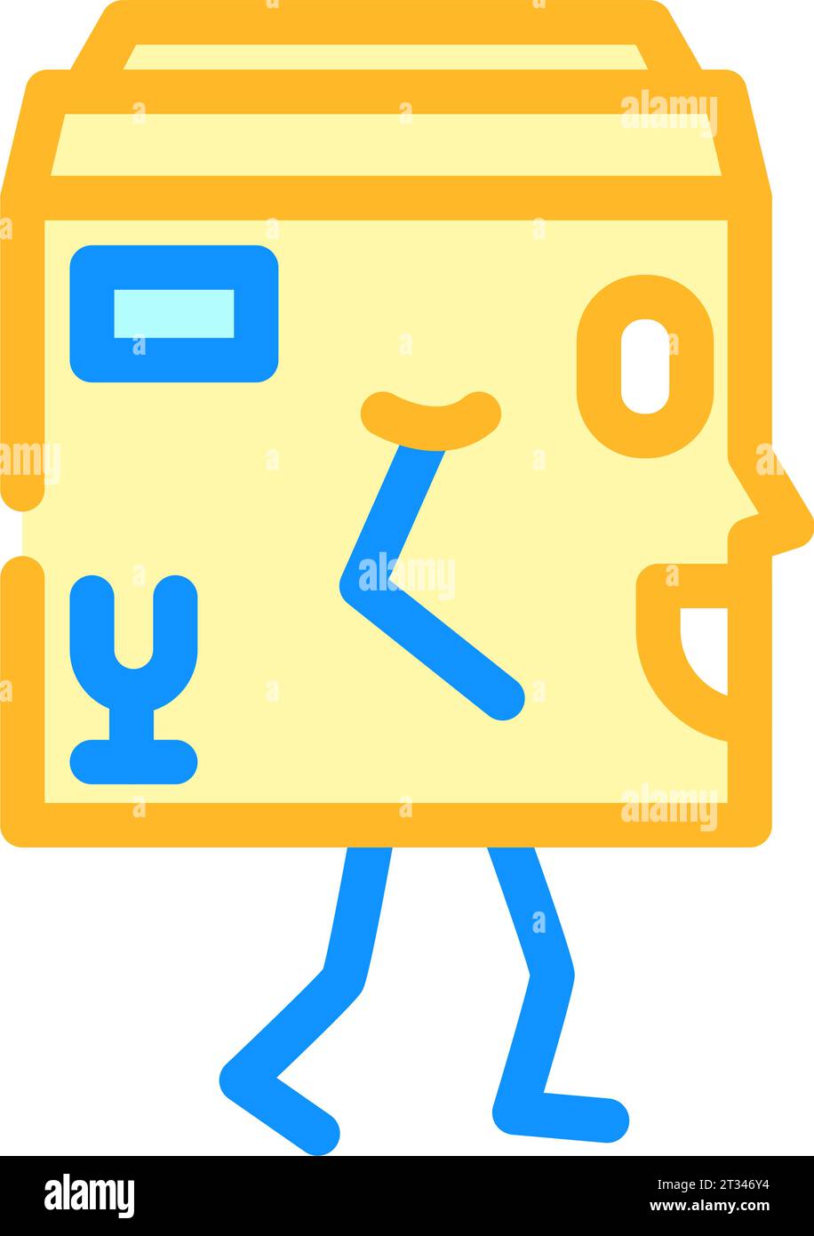go cardboard box character color icon vector illustration Stock Vector ...