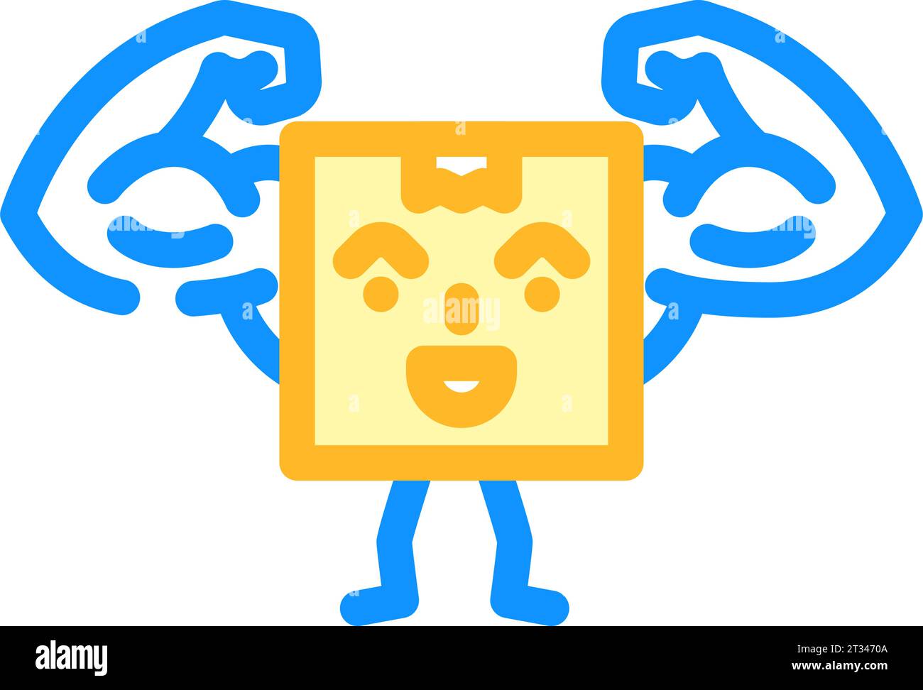 strong cardboard box character color icon vector illustration Stock ...
